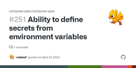 ability to define secrets from environment variables · issue 251