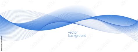 Flowing Blue Curve Shape With Soft Gradient Vector Abstract Background Relaxing And Tranquil