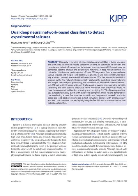 Pdf Dual Deep Neural Network Based Classifiers To Detect Experimental Seizures