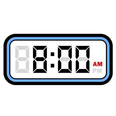 Digital Clock Time At 8 00 Am Digital Clock 12 Hour Format 32048610 Png