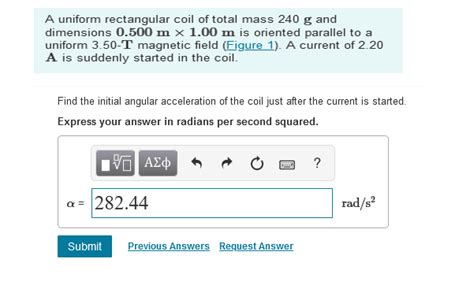 solved a uniform rectangular coil of total mass 240 g and