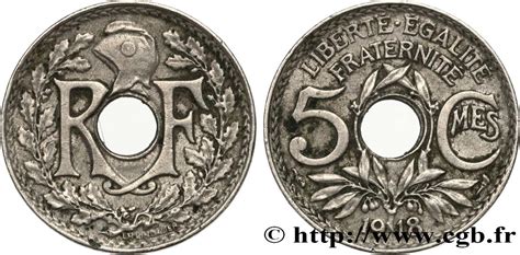 5 Centimes Lindauer Grand Module 1918 Paris F 121 2 Fmd 562641 Modernes