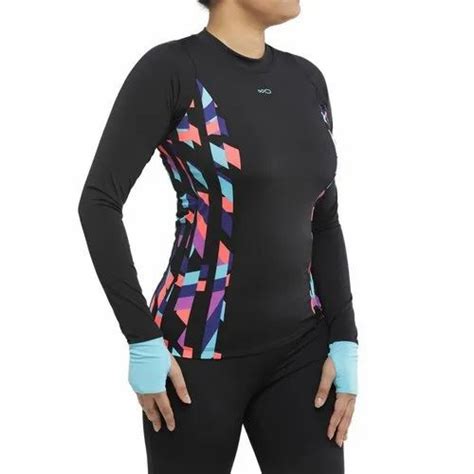 Decathlon Full Sleeves Printed Black Women Swimming Top At ₹ 999 Piece