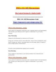 PRG 211 Wk 4 Discussion Arrays Doc PRG 211 All Discussions The