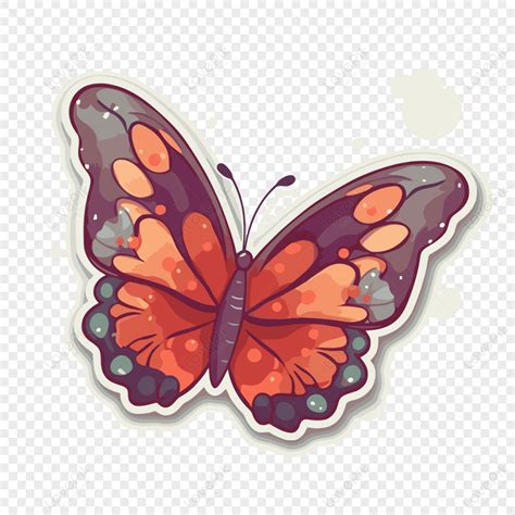 보라색 클립 아트로 만든 나비 스티커 일러스트 벡터상표 Png 일러스트 무료 다운로드 Lovepik