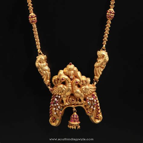 Antique Gold Ruby Long Chain ~ South India Jewels