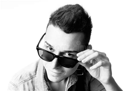 Outfit Of A Fashion Guy With Jacket And Black Sunglasses On White