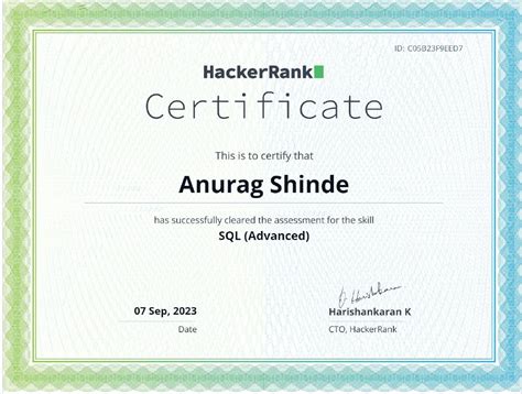 Anurag Shinde On Linkedin Sql Codingchallenge Hackerrank