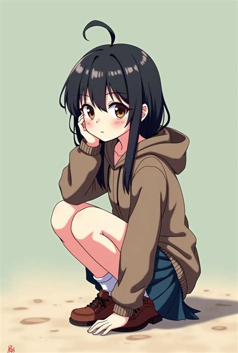 Little Anime Girl Squat With Thick Thighs Ando Spread Legs Seaart Ai