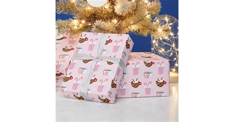 Christmas Hot Cocoa Pattern Wrapping Paper Zazzle