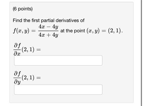 solved find the first partial derivatives of