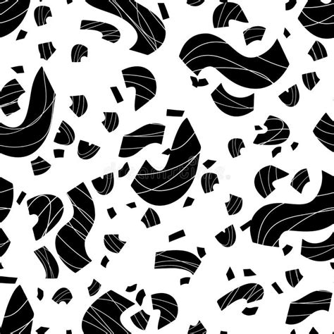 Vector Geometric Seamless Pattern Repeating Abstract Black And White Background Stock