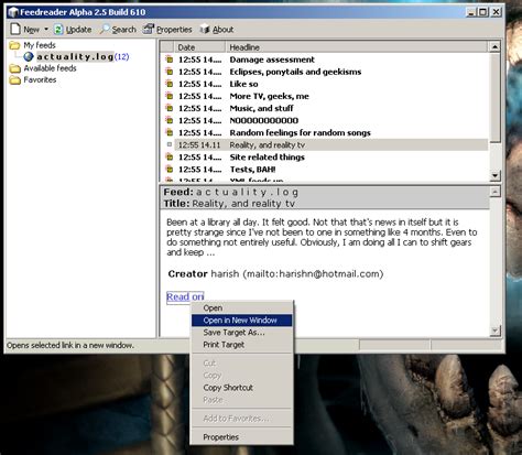 A Newbies Guide To Using The XML Feeds Actuality Log
