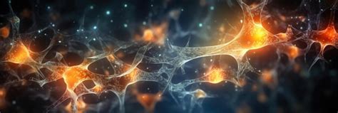 Premium Photo Abstract Panoramic Wallpaper Of An Artistic Rendering Of Synapses Firing In A
