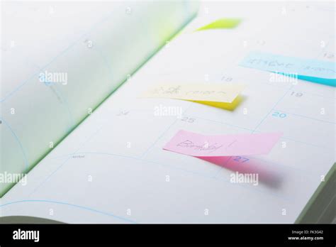 Post It Notes On A Notebook Stock Photo Alamy