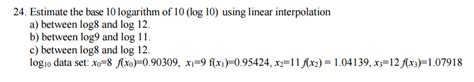 Solved Estimate The Base 10 Logarithm Of 10 Log 10 Using