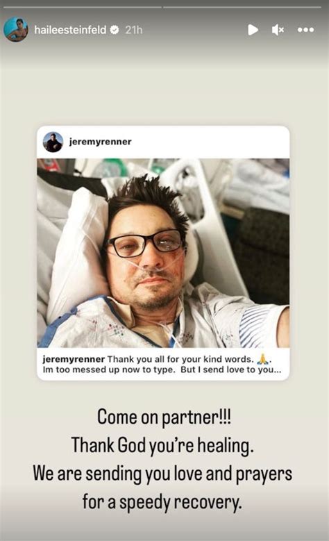 Jeremy Renners 1st Instagram After His Snowplow Accident Is Hopeful