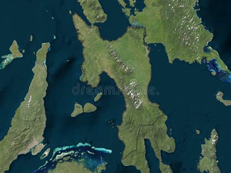 Leyte Philippines Low Res Satellite No Legend Stock Illustration