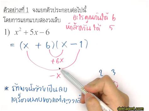 บทเรียนการแยกตัวประกอบของพหุนามดีกรีสอง ม 2 ออนไลน์ เรียนด้วยวีดีโอ