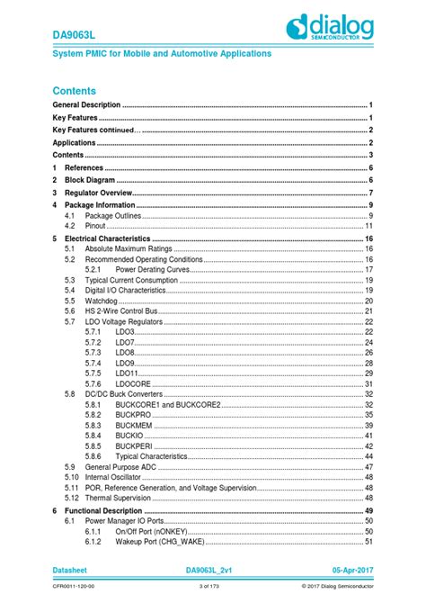 Da9063l Datasheet System Pmic Dialog Semiconductor