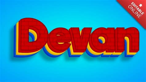Devan Red Bricks 3d Text Effect Generator