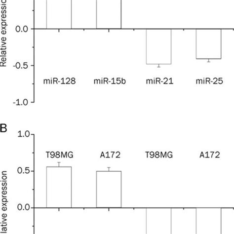 validation of mirna expression by quantitative real time pcr a the