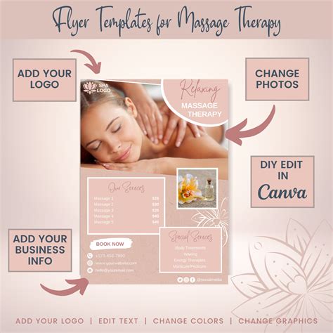 Editable Massage Therapy Flyer Pack Printable Massage Flyers A4 And A5