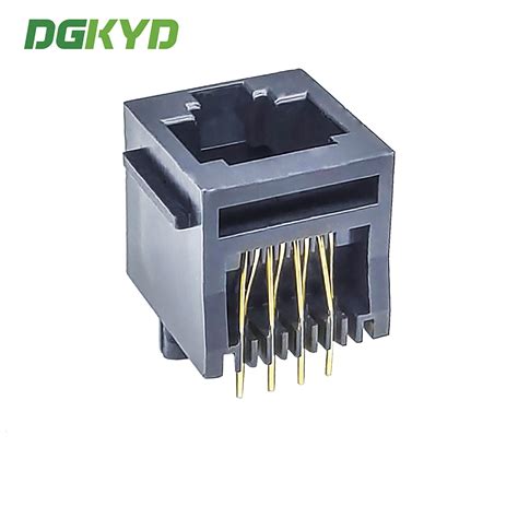 Vertical Rj45 Pcb Socket Female Head 1x1 Port 8 Pin Dip Ethernet Connector Through Hole Solder