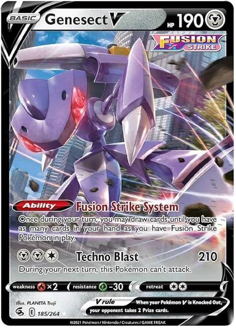 Red Genesect Card Pokemon Trading Card Game 185264 Genesect V Rare