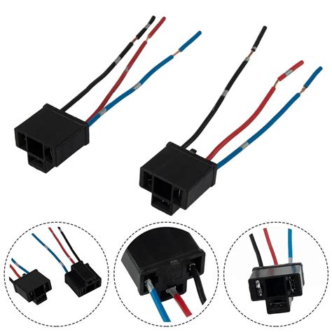 】2 X H4 3 Pin Car Headlight Replacement Repair Bulb Holder Connector Plug Wire Socket For Car Tr
