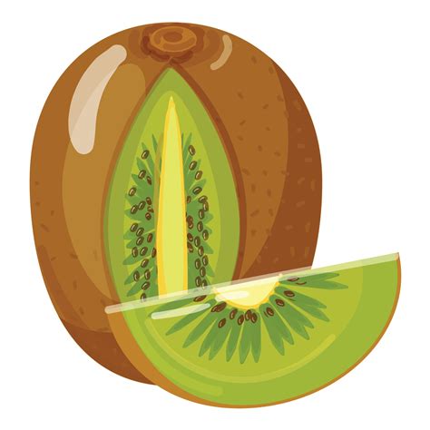 Fresh Kiwi Icon Cartoon Vector Green Fruit 14361707 Vector Art At Vecteezy