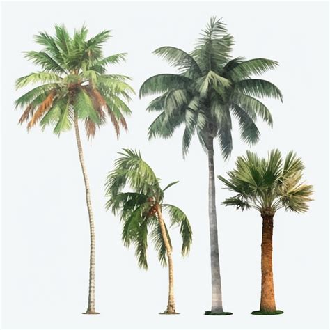 Premium Ai Image There Are Three Palm Trees That Are Standing In The