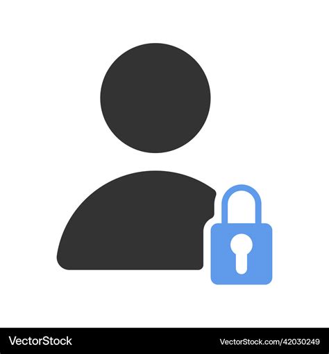 User Locked Icon On White Background Royalty Free Vector