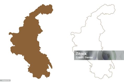 Weiz District Map Vector Illustration Scribble Sketch Bezirk Weiz Map