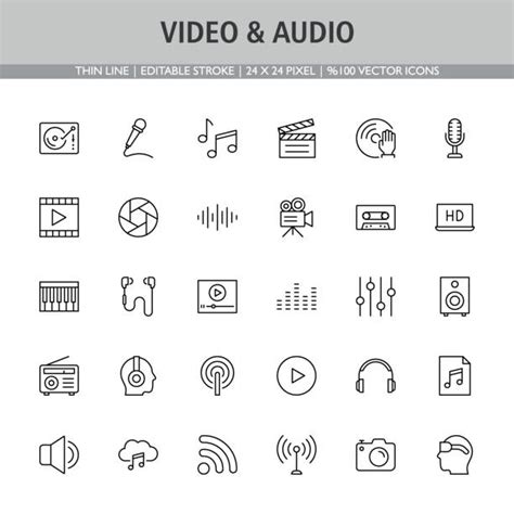 3100 Editable Stroke Icon Video Stock Illustrations Royalty Free