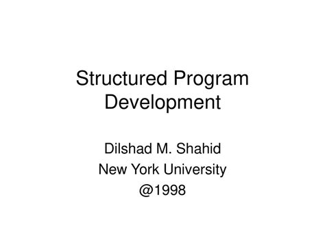 Structured Program Development Ppt Download