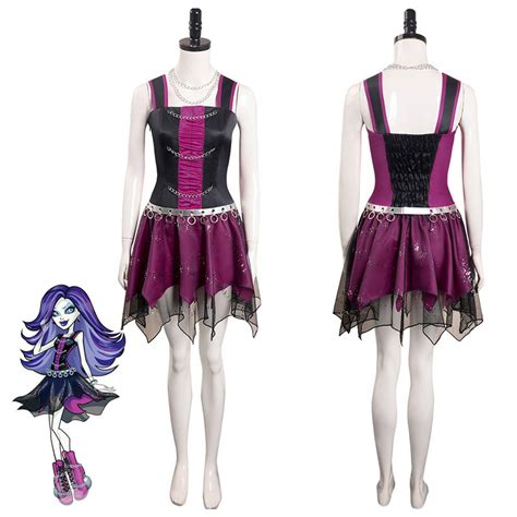 Monster High Spectra Vondergeist Cosplay Costume Dress Halloween Outfi