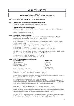 N4 N6 Computer Practice Introductory Final 2021 REPORT 191 PROGRAMMES SUBJECT SYLLABUS