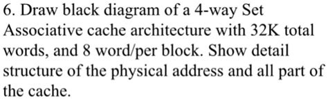 SOLVED Draw A Block Diagram Of A 4 Way Set Associative Cache