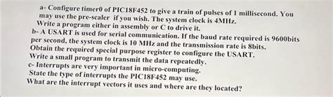 solved a configure timer0 of pic18f452 to give a train of
