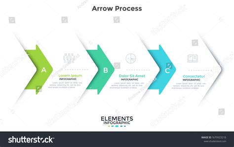 Flowchart Three Overlaying Paper White Arrows 库存矢量图免版税1679923210