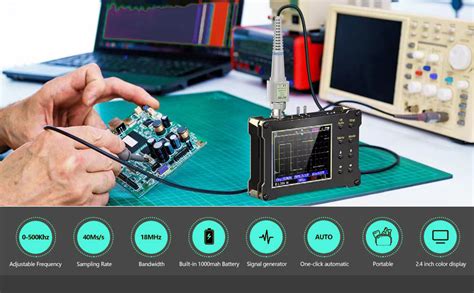 Kknoon Dso154pro Mini Handheld Digital Oscilloscope，14 Types Waveform Measurement Squarewave