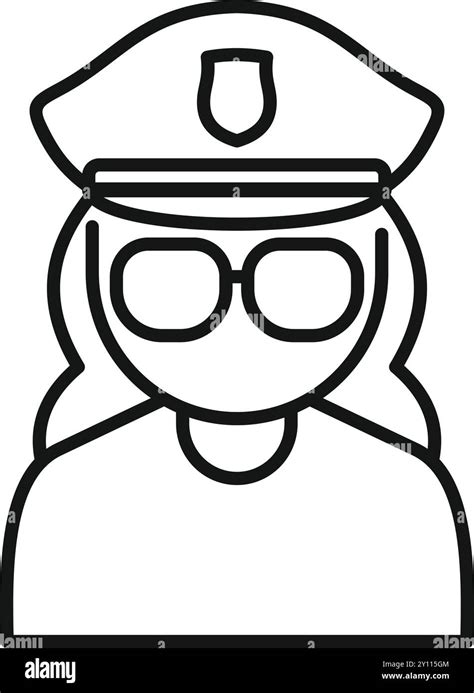 Female Police Officer Wearing Glasses Is Protecting And Serving Stock