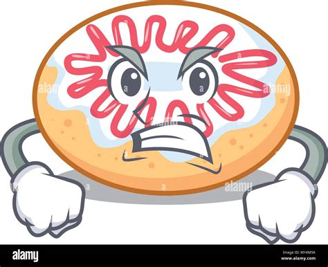 Angry Jelly Donut Mascot Cartoon Stock Vector Image And Art Alamy
