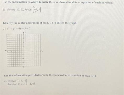 Solved Use The Information Provided To Write The