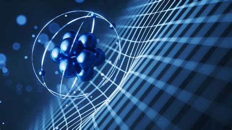 Physics Atom With Dark Blue Background 3d Rendering 43193882 Stock