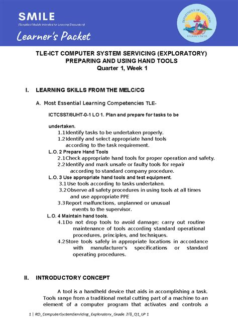 Css Exploratory 7 8 Week 1 Tle Ict Computer System Servicing