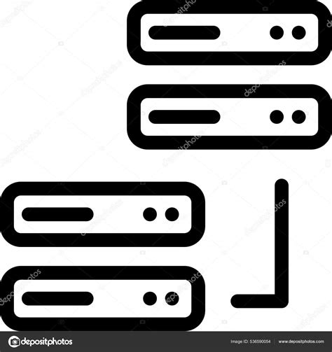 Ikon Server Berkas Datacenter Dalam Gaya Outline Vektor Stok Oleh
