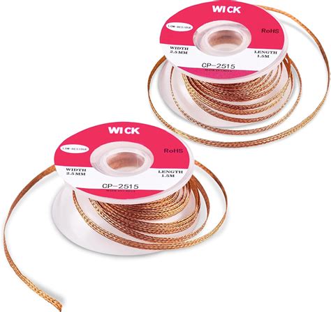Pack Of 2 Solder Wick Braid 2 5mm W 0 10 L 5 Solder Wick