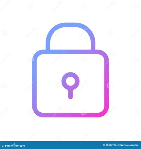 Padlock Pixel Perfect Gradient Linear Ui Icon Stock Illustration